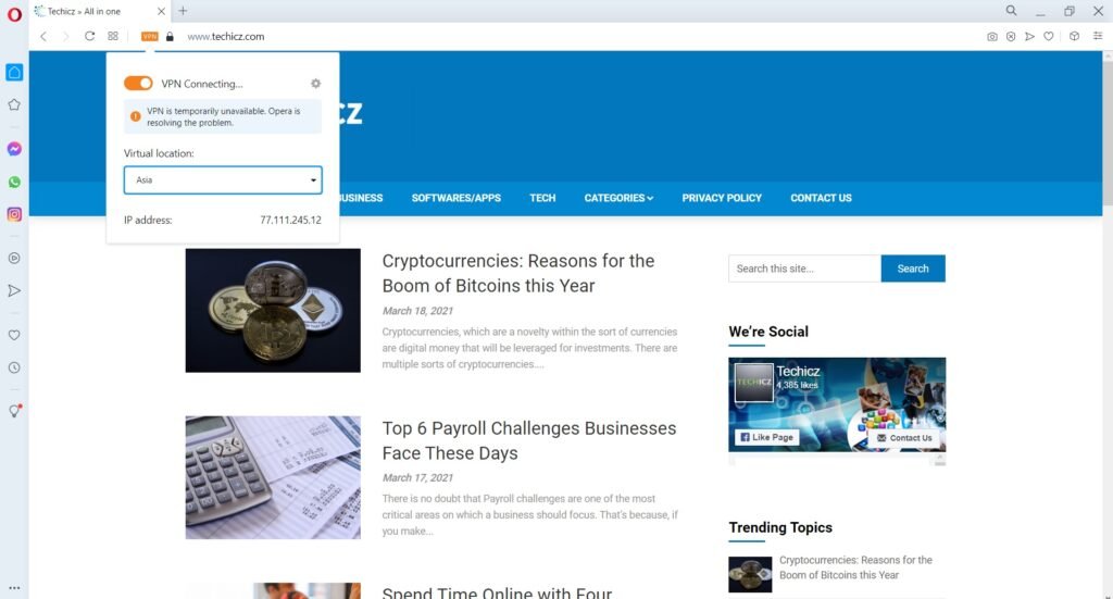 How to Fix Opera VPN Error? A Brief Guide » Techicz